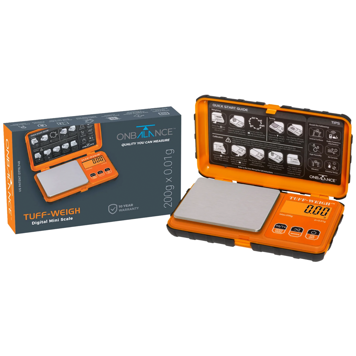 On Balance Tuff Weigh Scale TF-200 ( 200g x 0.01g ) – ORANGE