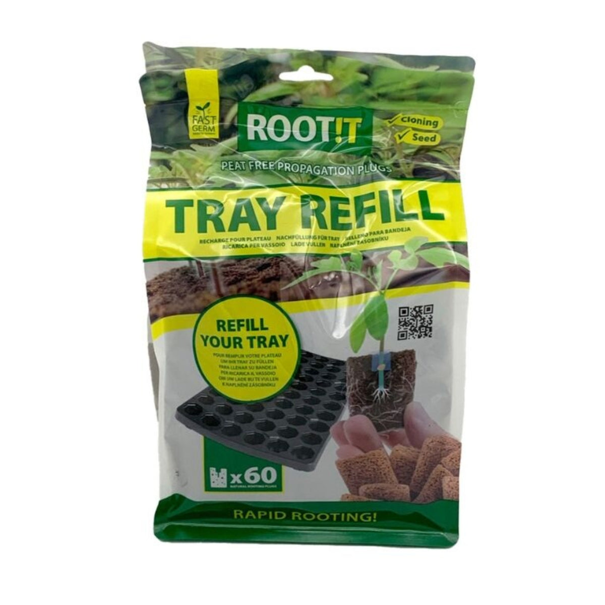 ROOT!T Dry Propagation Plugs For Tray Refill - 60 Plugs